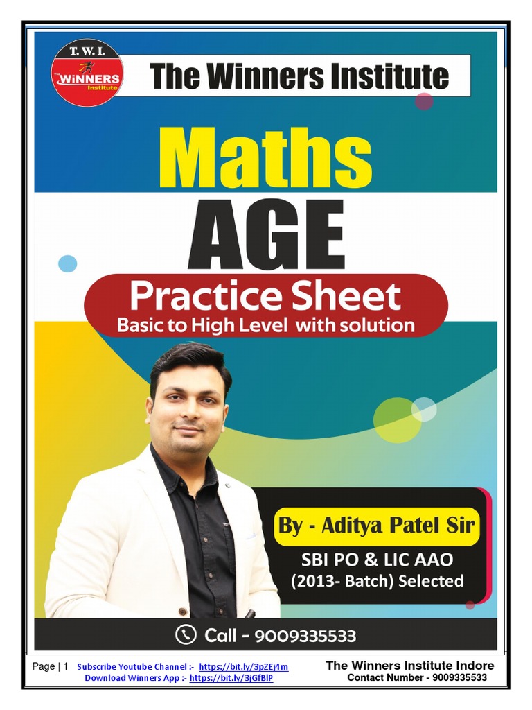 Age Practice Sheet | PDF | You Tube