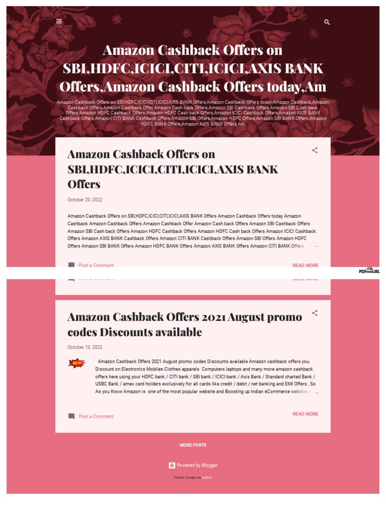 Amazon Cashback Offers On SBI, HDFC, ICICI, CITI, ICICI, AXIS BANK ...