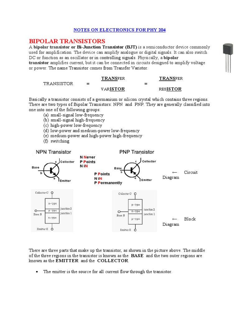 TRANSISTORS | PDF | Bipolar Junction Transistor | P–N Junction
