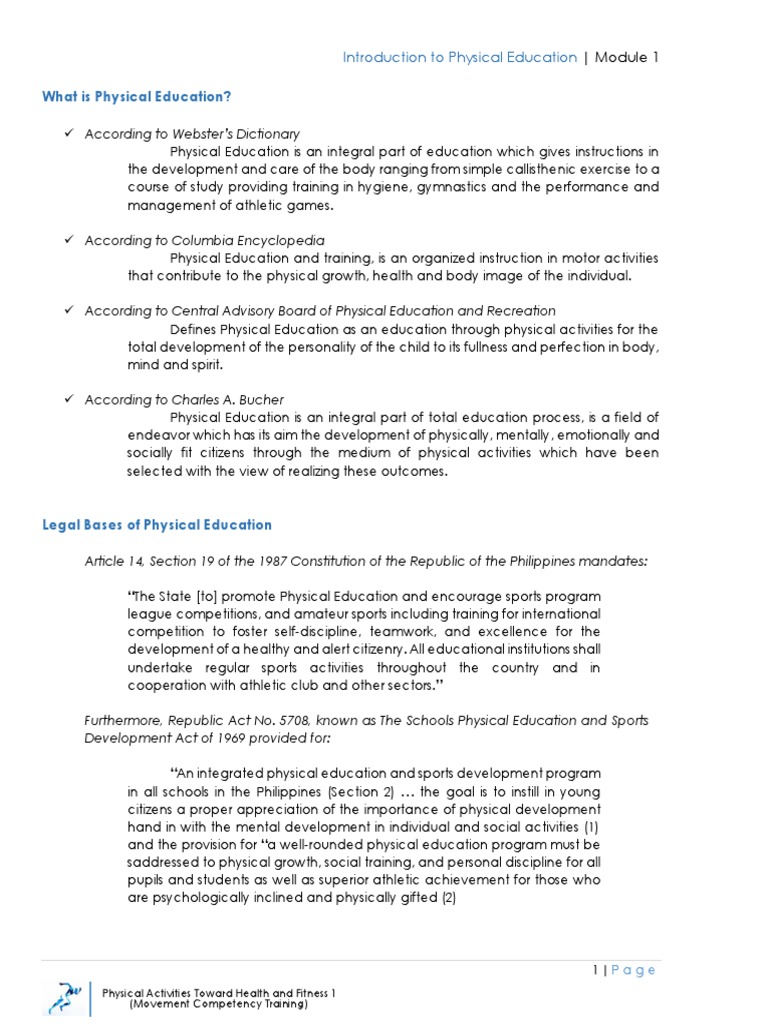 PATHFit 1 Module 1 | PDF | Physical Fitness | Body Mass Index