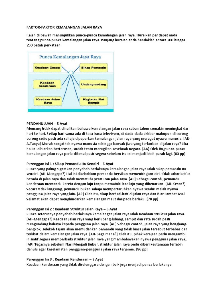 Karangan Faktor Kemalangan Jalan Raya | PDF