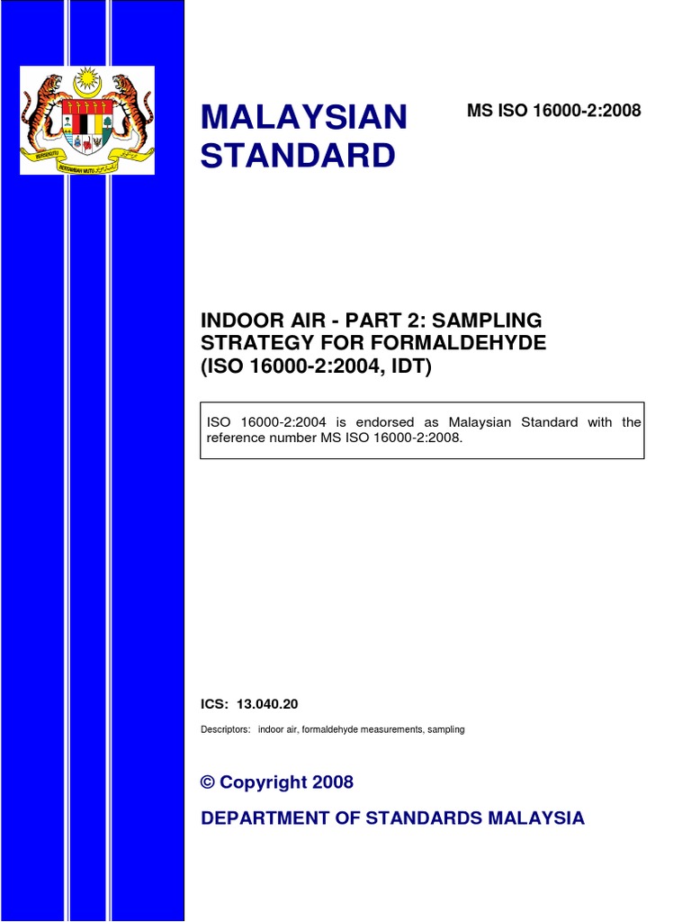 Iso 16000-2 | PDF | Standardization | Volatile Organic Compound