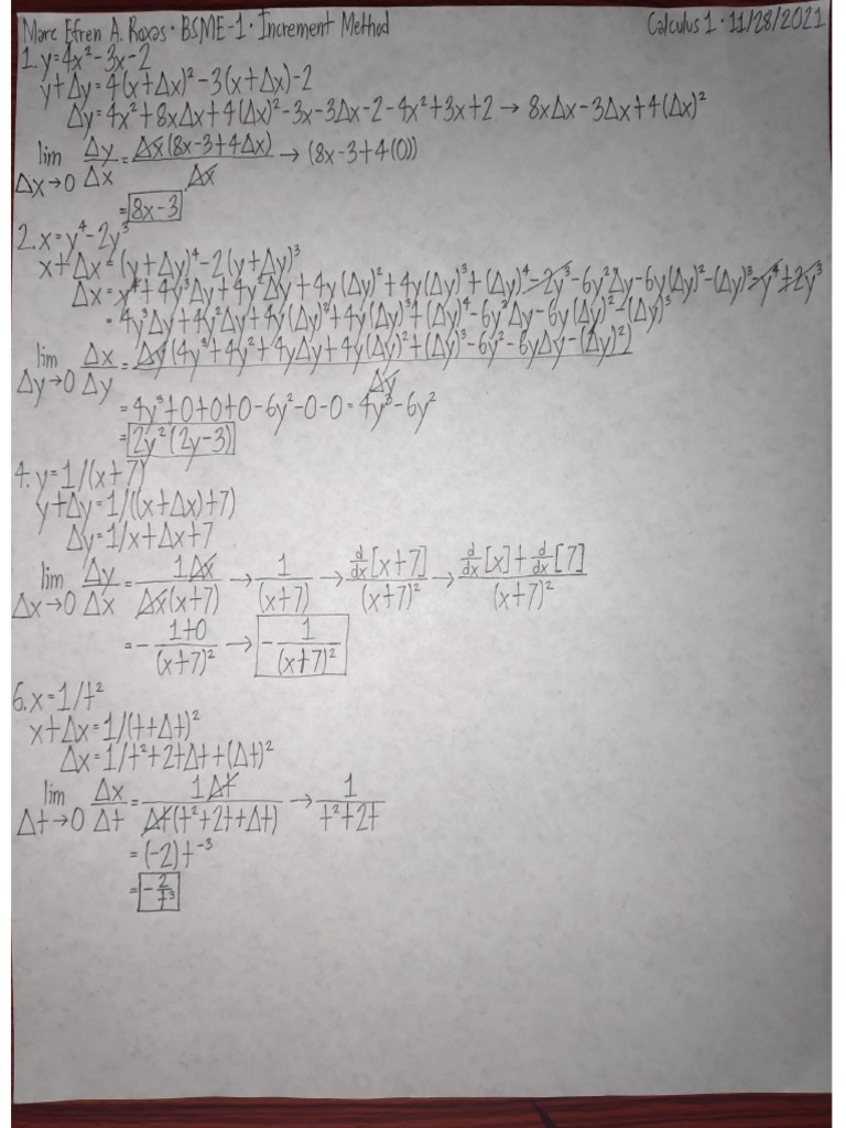 Marc Efren A. Roxas (BSME-1) - ACTIVITY #2. DERIVATIVES | PDF Marc Efren A. Roxas (BSME-1) - ACTIVITY #2. DERIVATIVES | PDF
