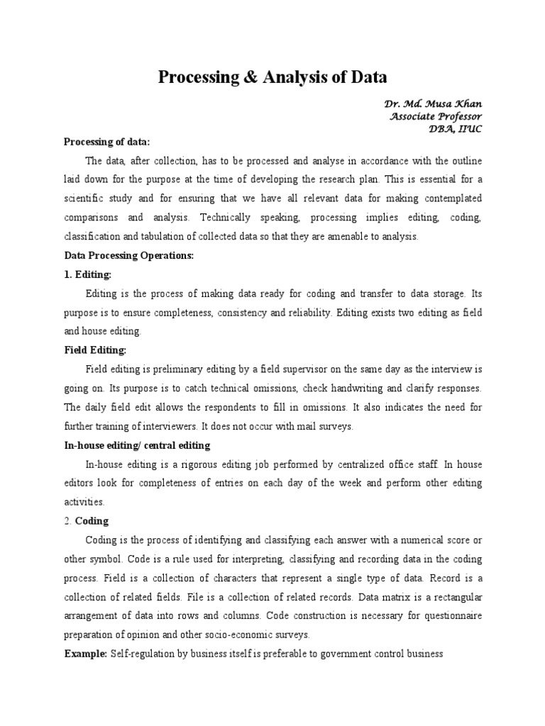 Processing And Analysis Of Data Pdf Statistics Statistical Significance 5486