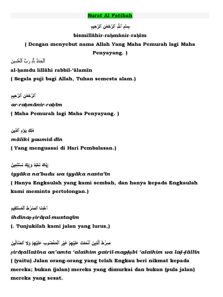 Asmaul Husna dalam Al-Fatihah | PDF