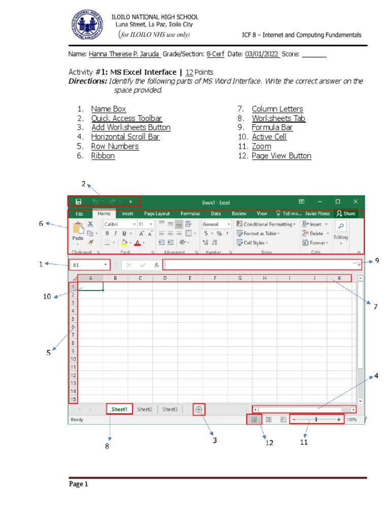 #7 - MS Excel Interface and Formula | PDF | Microsoft Excel | Function (Mathematics)