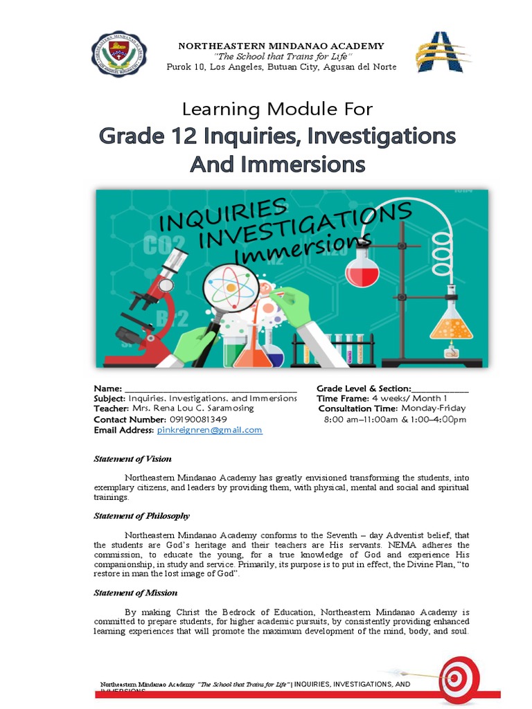 Inquiry, Immersion Lesson 1 | PDF | Inquiry | Scientific Method
