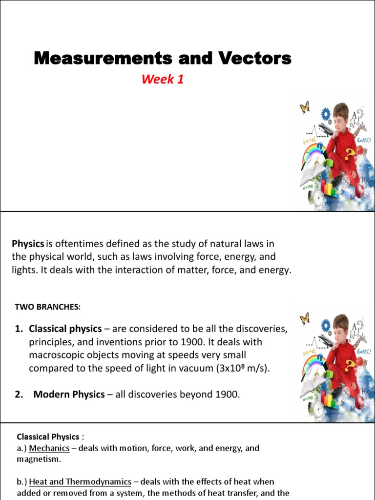 PHYSICS 1 Measurements and Vectors | PDF | Physics | International ...