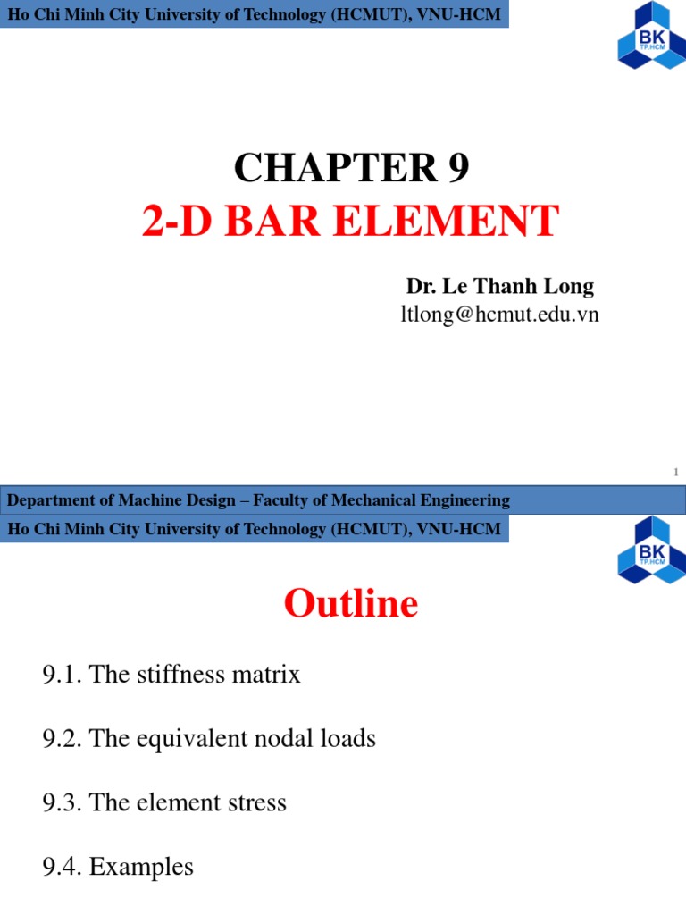 2D Bar Element Stiffness Matrix Analysis | PDF | Mechanical Engineering ...