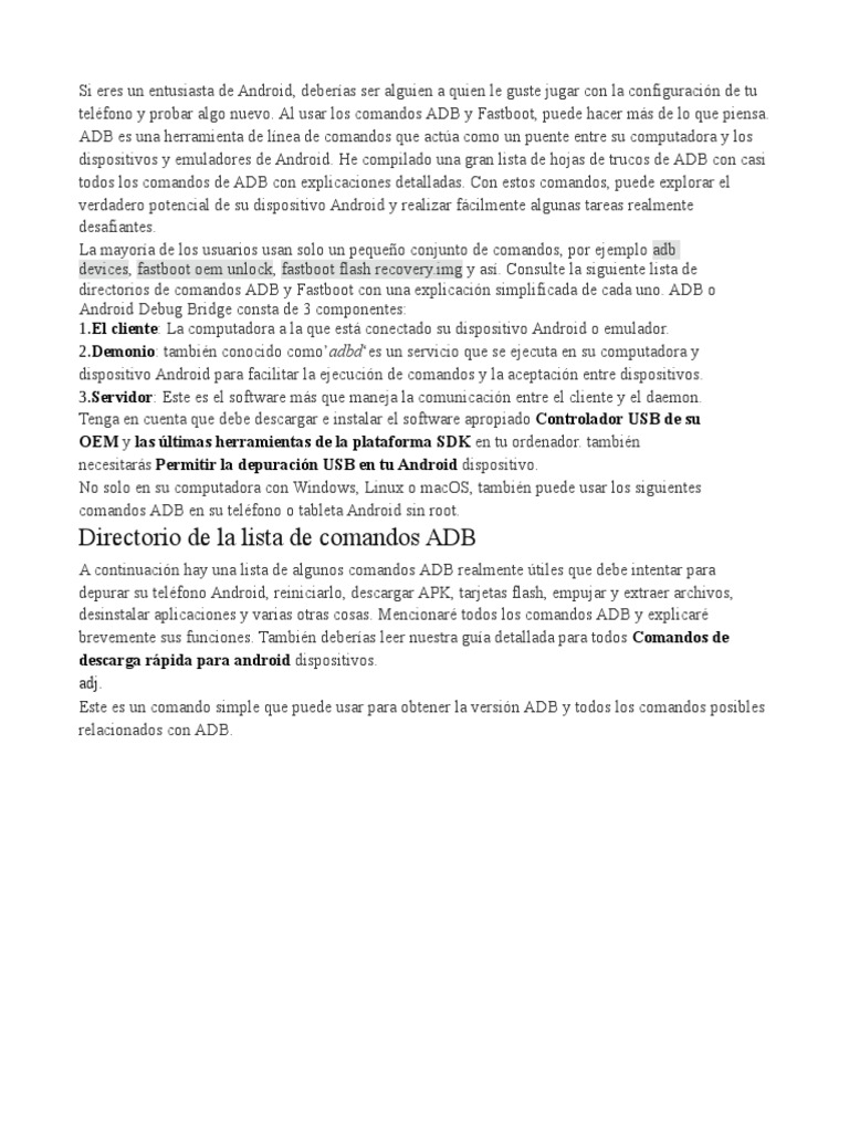 Guia Adb Pdf Android Sistema Operativo Archivo De Computadora