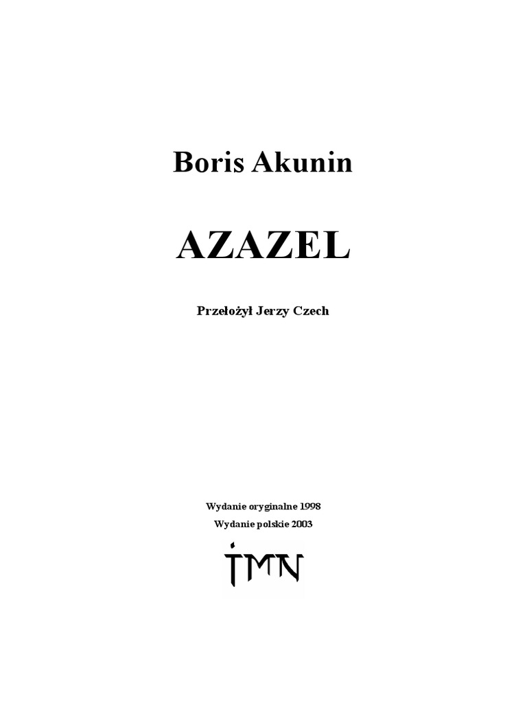 Akunin Boris - Azazel | PDF