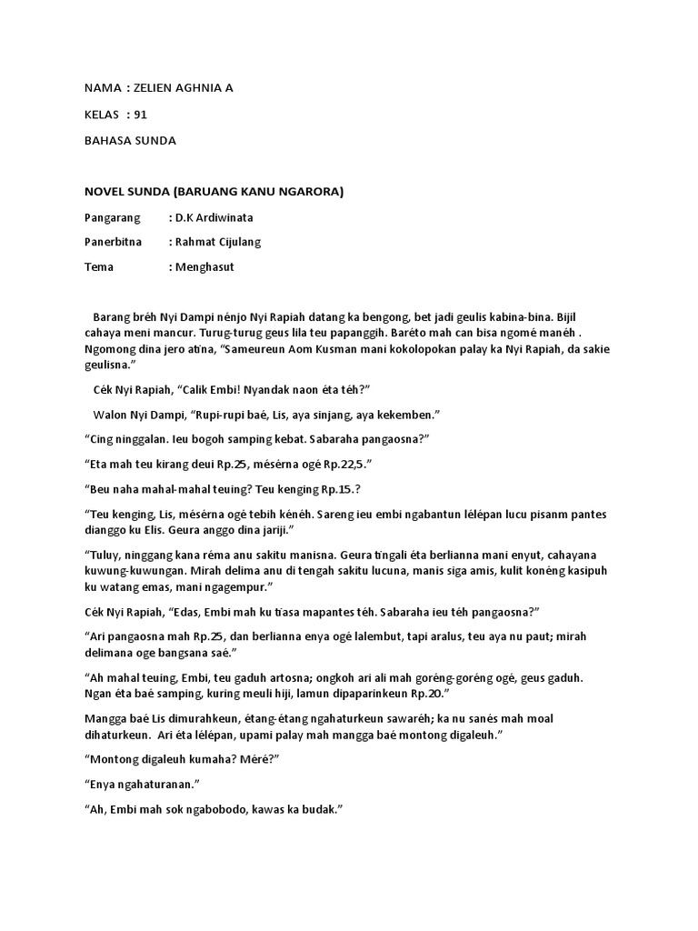 Novel Bahasa Sunda | PDF