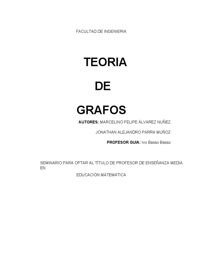 Teoria de Grafos. | PDF | Teoría de grafos | Matemáticas discretas
