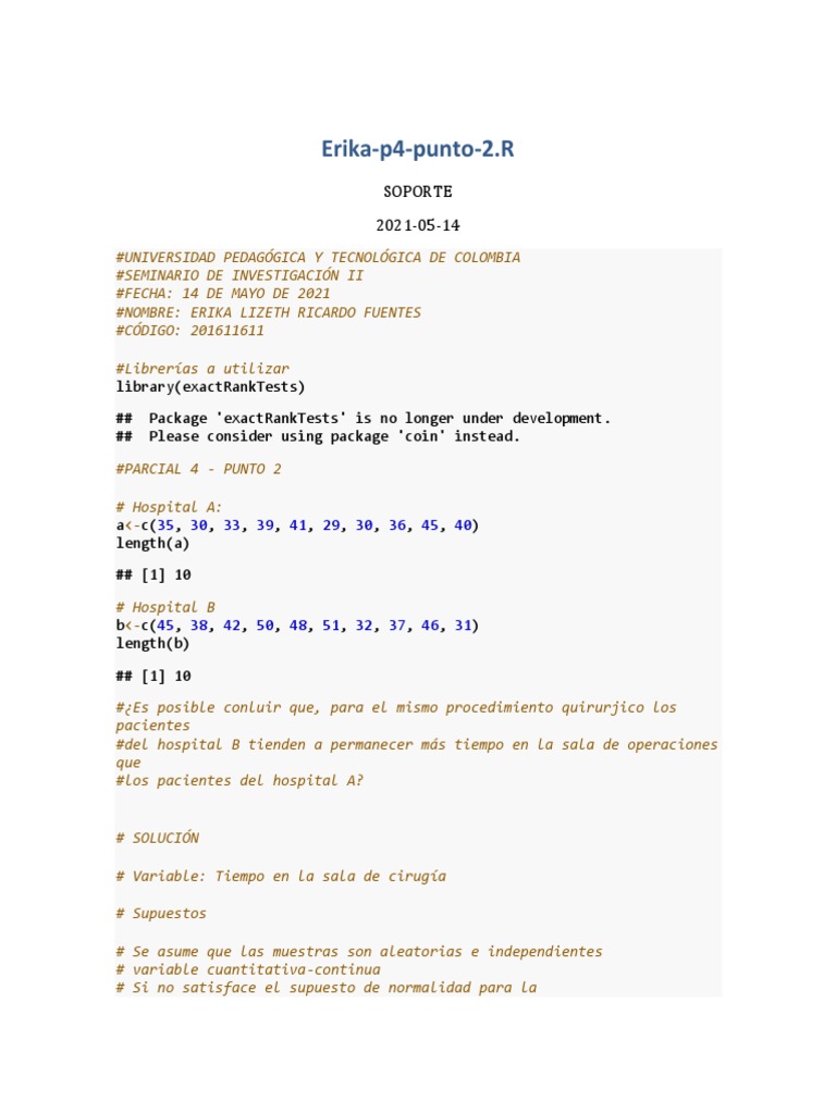 Erika Ricardo Punto 2 | PDF | Teoría estadística | Investigación ...
