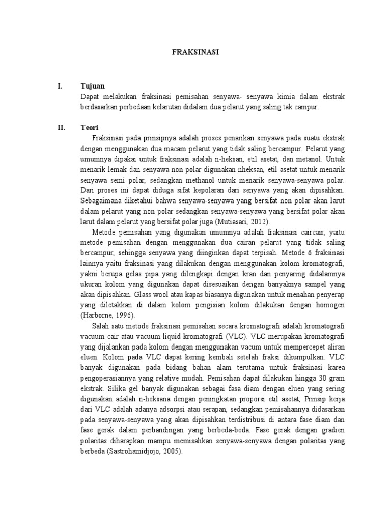 Metode dan Prinsip Fraksinasi Kimia | PDF