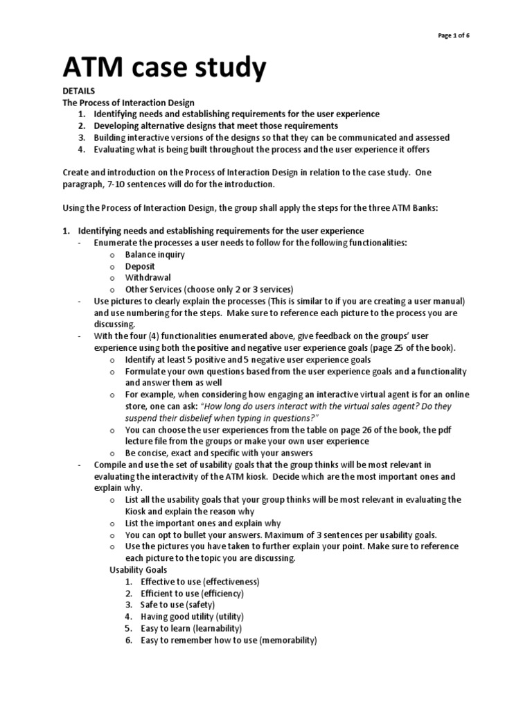 ATM-Case Study Specification, Tableofcontents, Body | PDF | Usability | Computing
