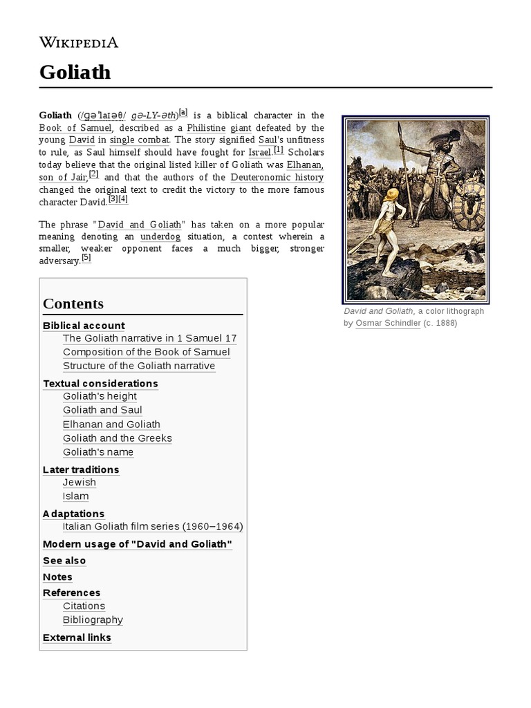 Goliath | PDF | Goliath | David