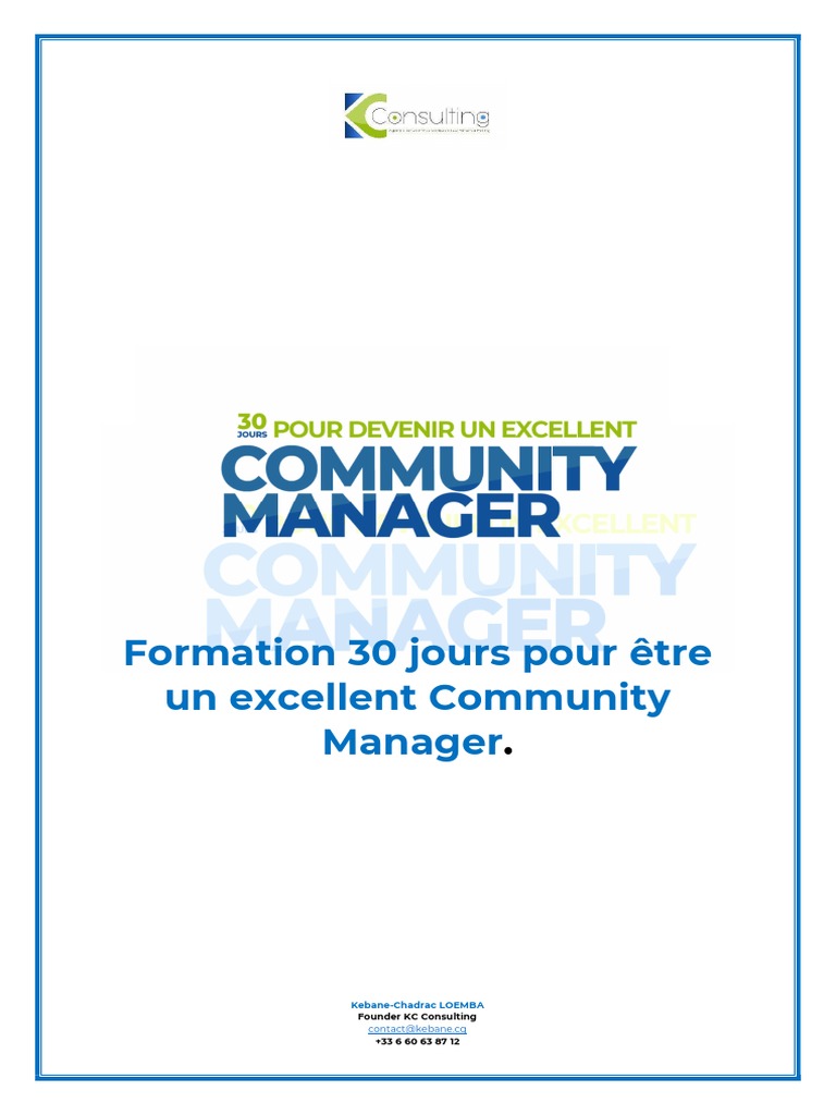 Formation Community Manager en 30 jours | PDF | Business | la communication