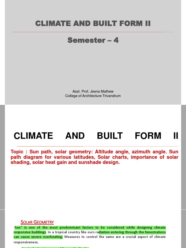 CLIMATE AND BUILT FORM II Module 2 A | PDF | Equator | Earth