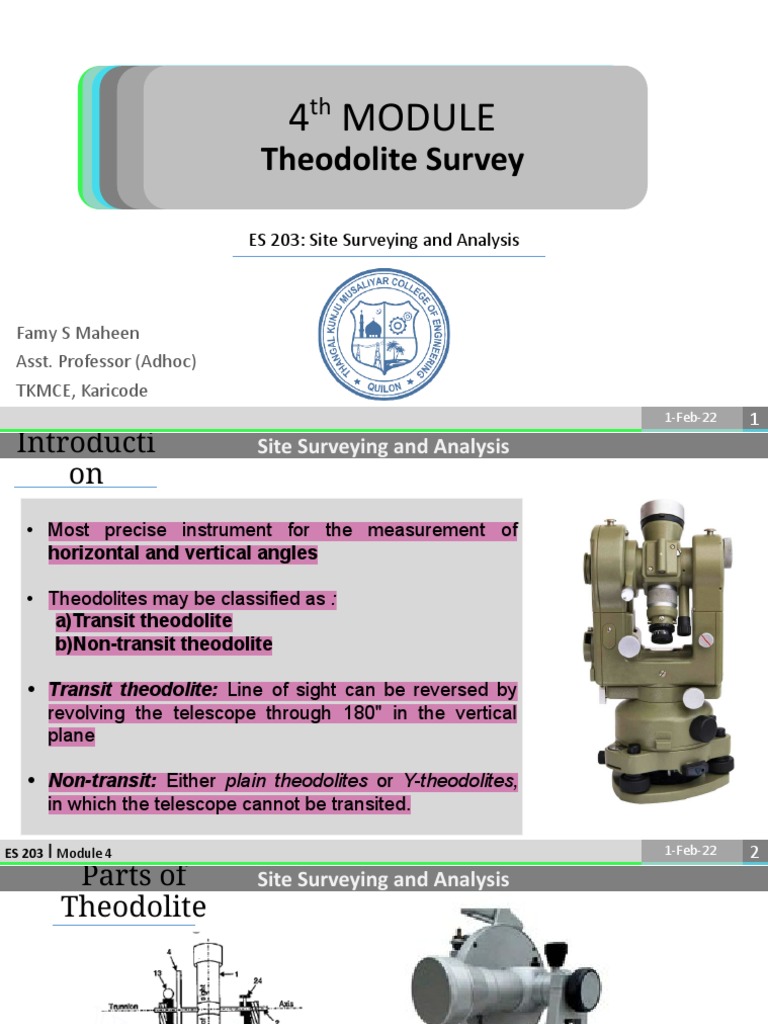 Theodolite | PDF | Surveying | Tools
