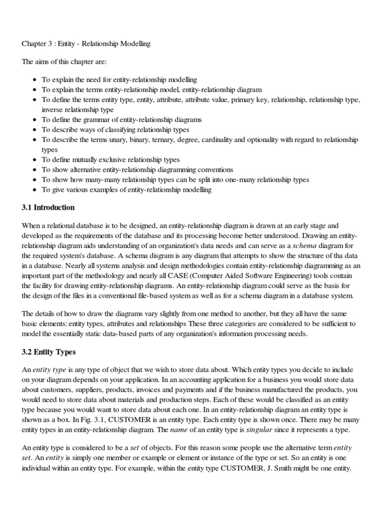 Chapter 3 - Entity Relationship Modelling | PDF | Conceptual Model ...