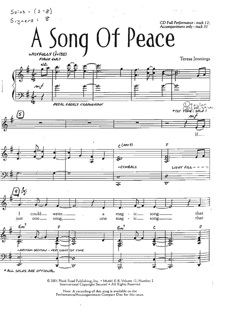 Jennings - Song of Peace | PDF
