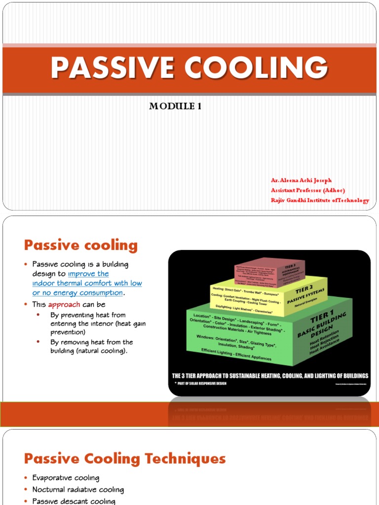 Passive Cooling Techniques Overview | PDF | Ventilation (Architecture ...