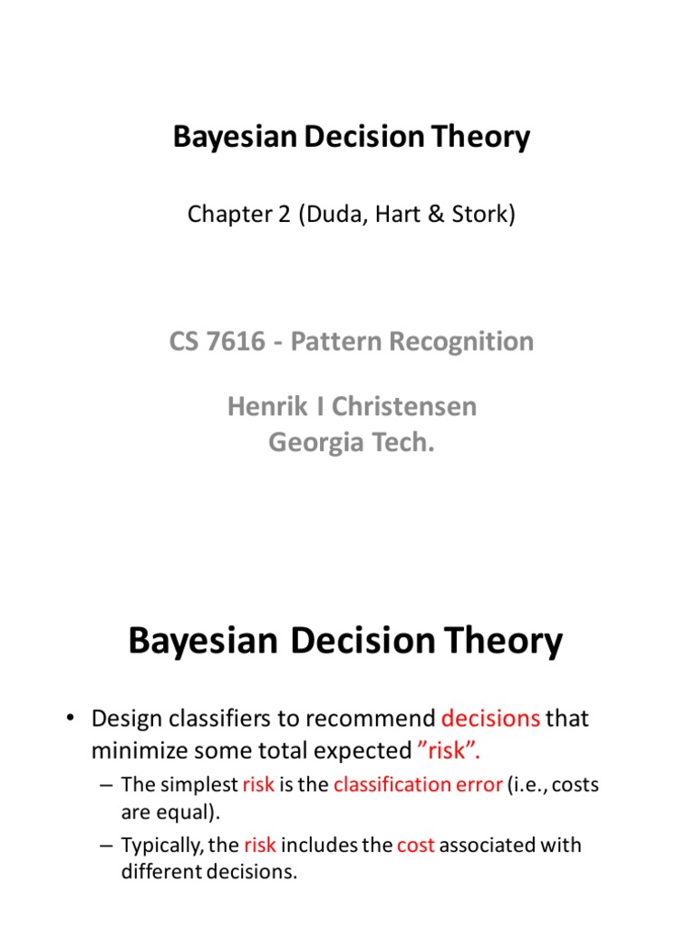Bayesian Decision Theory | PDF | Bayesian Inference | Receiver Operating Characteristic