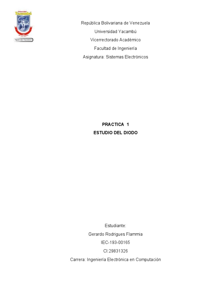 Informe Practica 1 Se Gerardo Rodrigues | PDF | Rectificador | Diodo