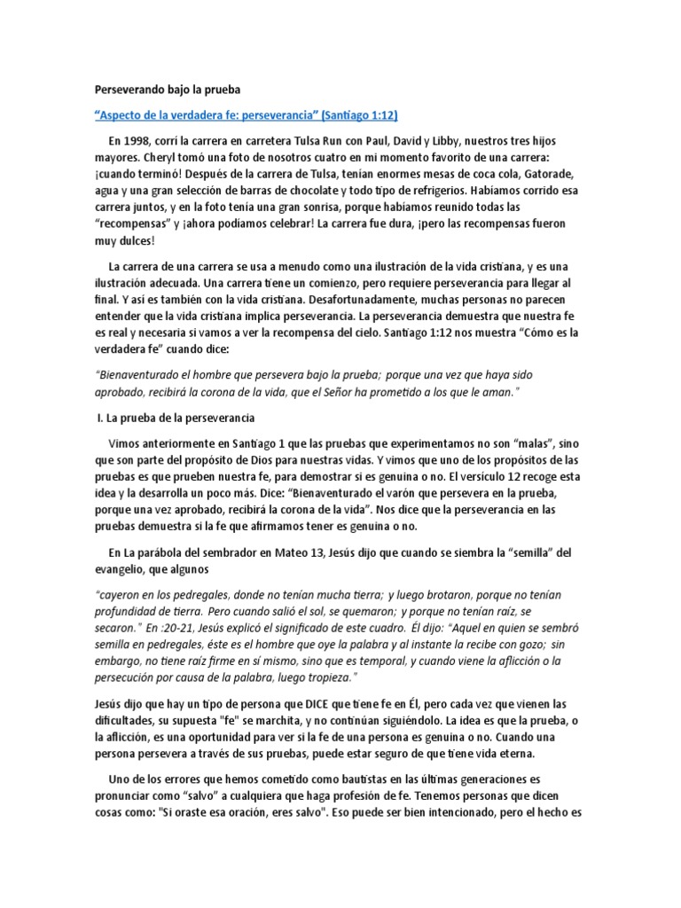 Perseverando Bajo La Prueba | PDF | Fe | Amor
