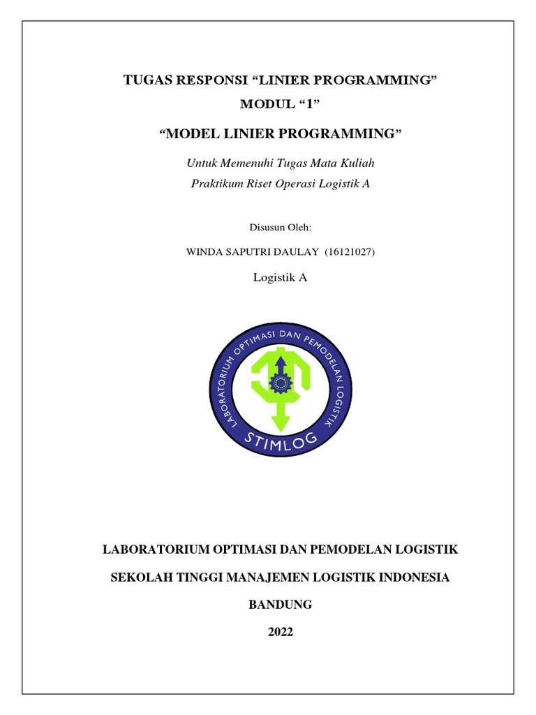 Winda Saputri - 16121027 - 1LA - Laporan Tugas Responsi Modul 1 | PDF