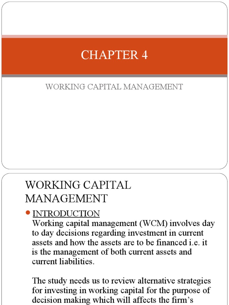 CHAPTER 5 - Working Capital Management | PDF | Working Capital | Market Liquidity