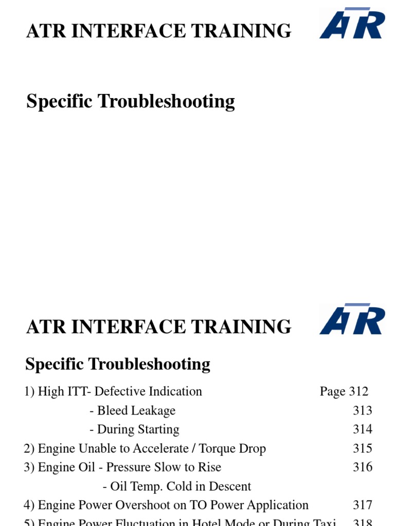 PW Troubleshooting For ATR | PDF | Valve | Troubleshooting