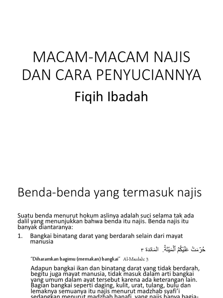 Macam-Macam Najis dan Pembersihannya | PDF | Agama & Spiritualitas