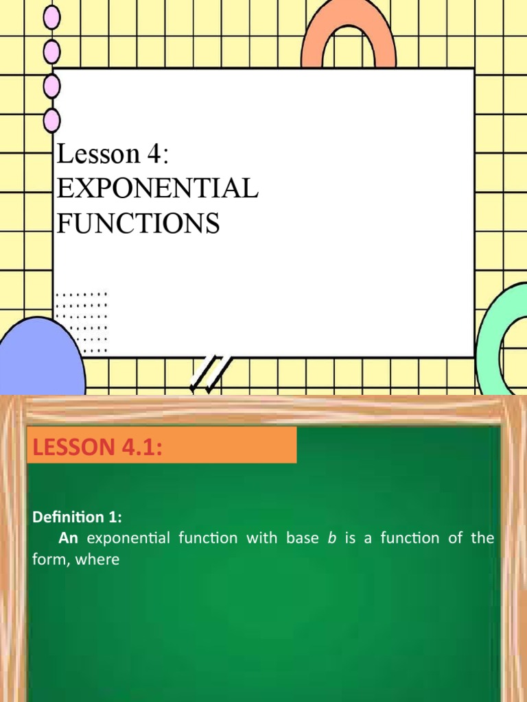 Lesson 4 Exponential Function | PDF | Exponential Function | Equations Lesson 4 Exponential Function | PDF | Exponential Function | Equations