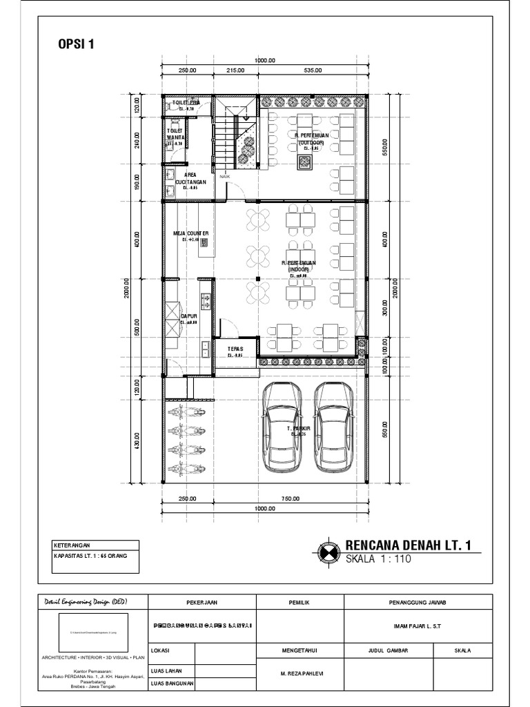 Rencana Denah Cafe - OP1 | PDF