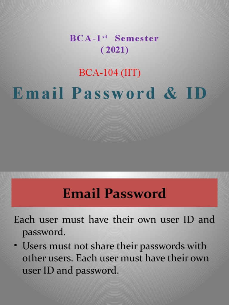 Guidelines for Creating Strong Passwords and Setting Up Email Accounts ...
