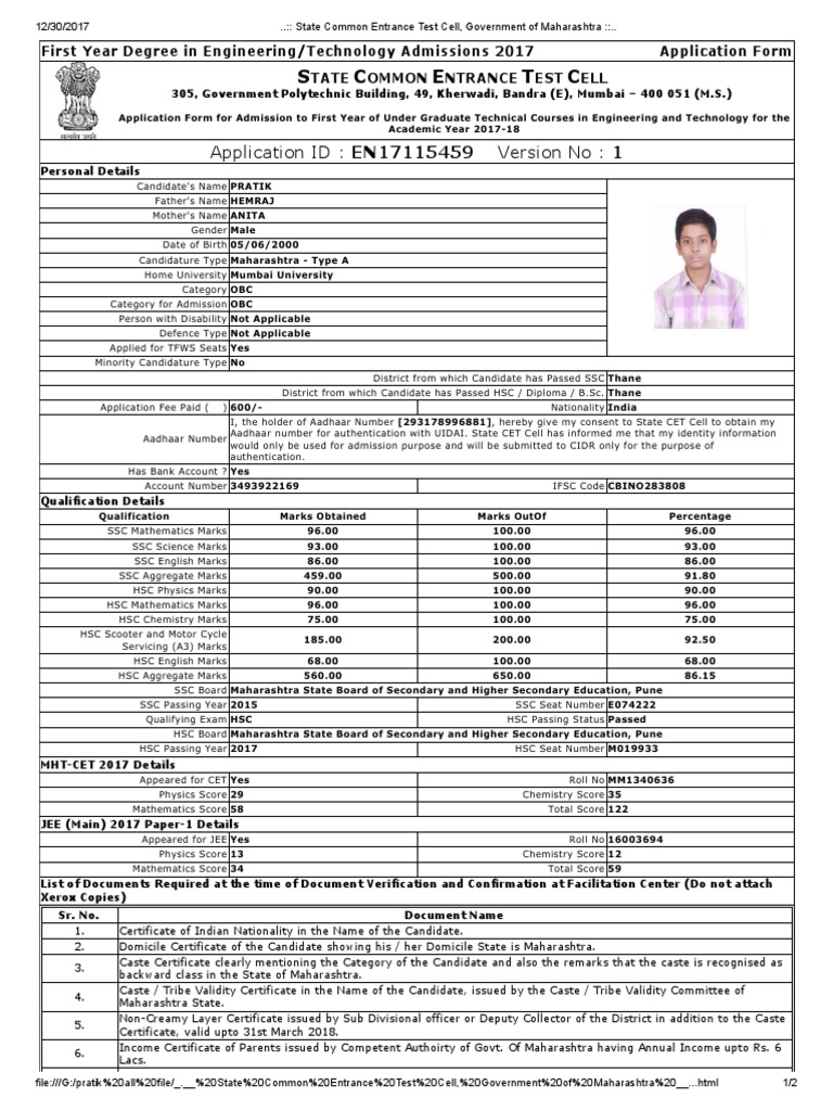 State Common Entrance Test Cell, Government of Maharashtra | Download ...