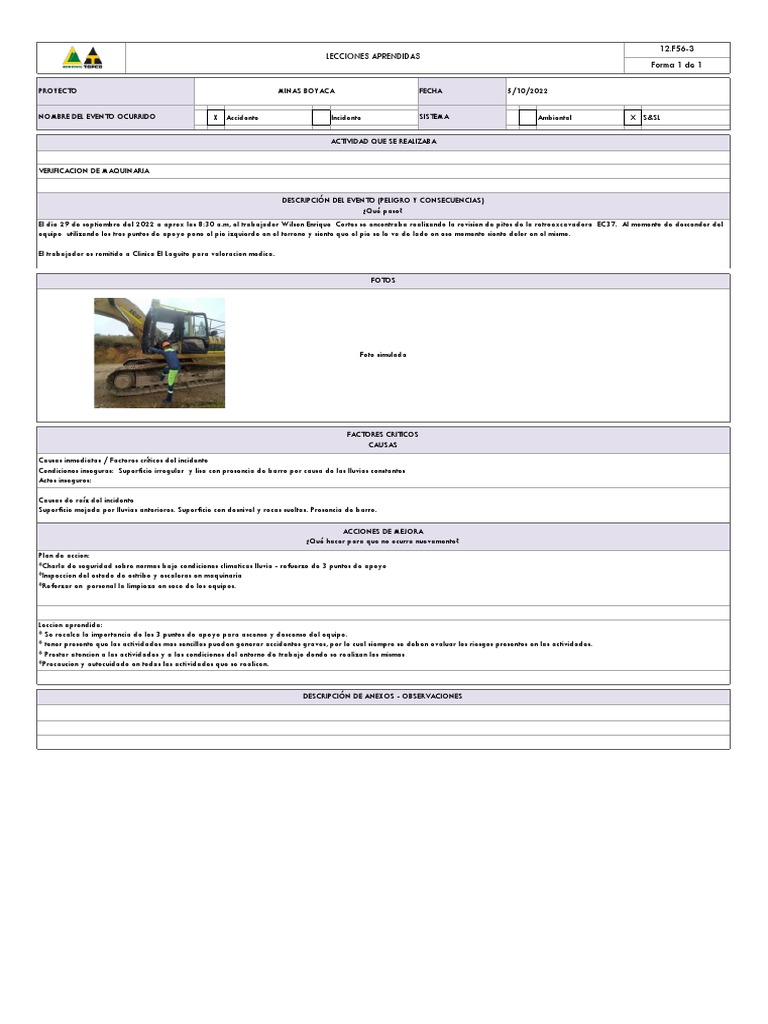 Leccion - Aprendida - Wilson Cortez | PDF