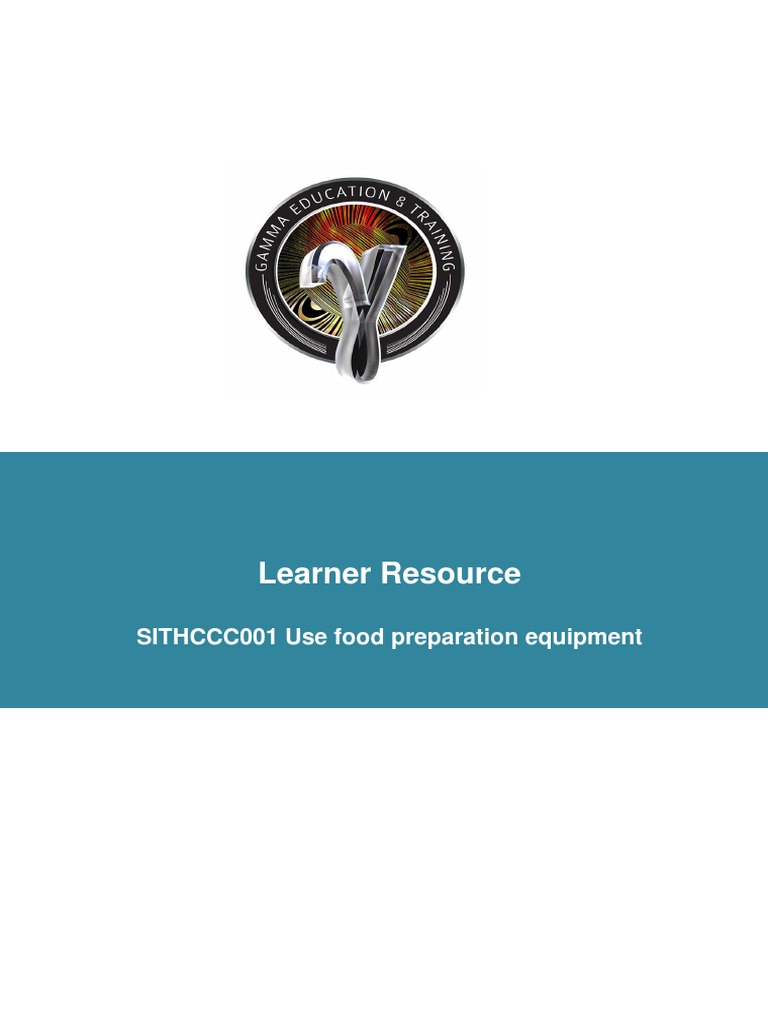 SITHCCC001 Learner Resource.v1.0 | PDF | Knife | Blade
