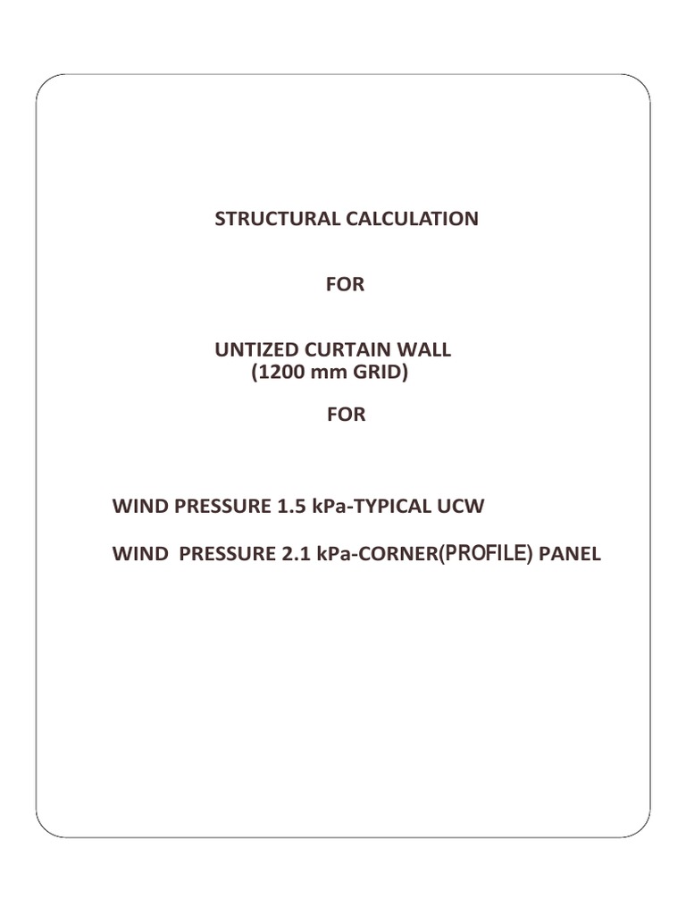 UCW Structural Calculation Report | PDF | Bending | Stress (Mechanics)