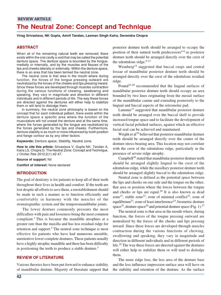 The Neutral Zone: Concept and Technique for Improving Stability in ...