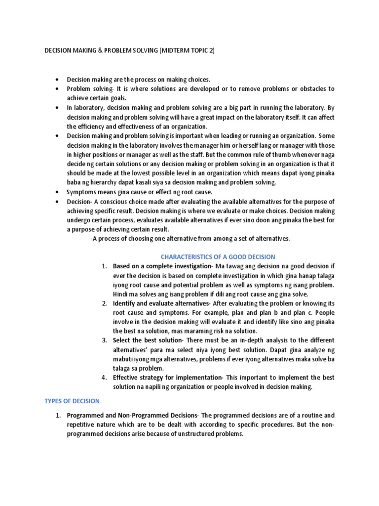 Decision Making | PDF | Brainstorming | Decision Making