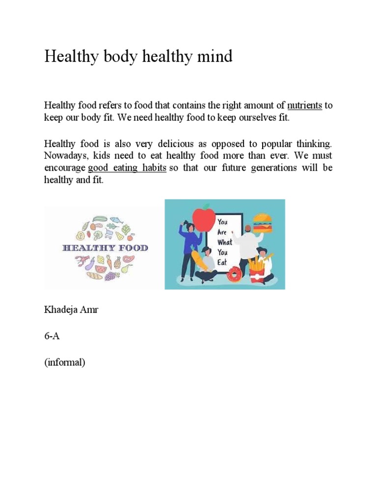 Healthy Body Healthy Mind | PDF | Wellness