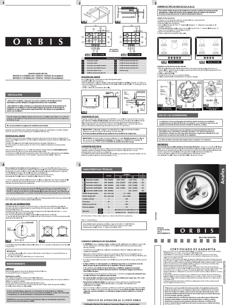 Manual-Anafes-Gas Orbis 724 ACO | PDF