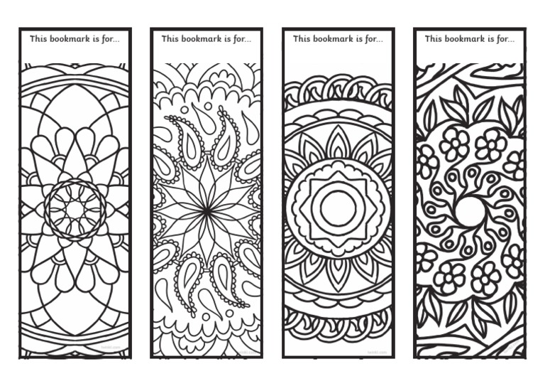 Diwali Rangoli Themed Bookmarks To Colour - Ver - 1 | PDF