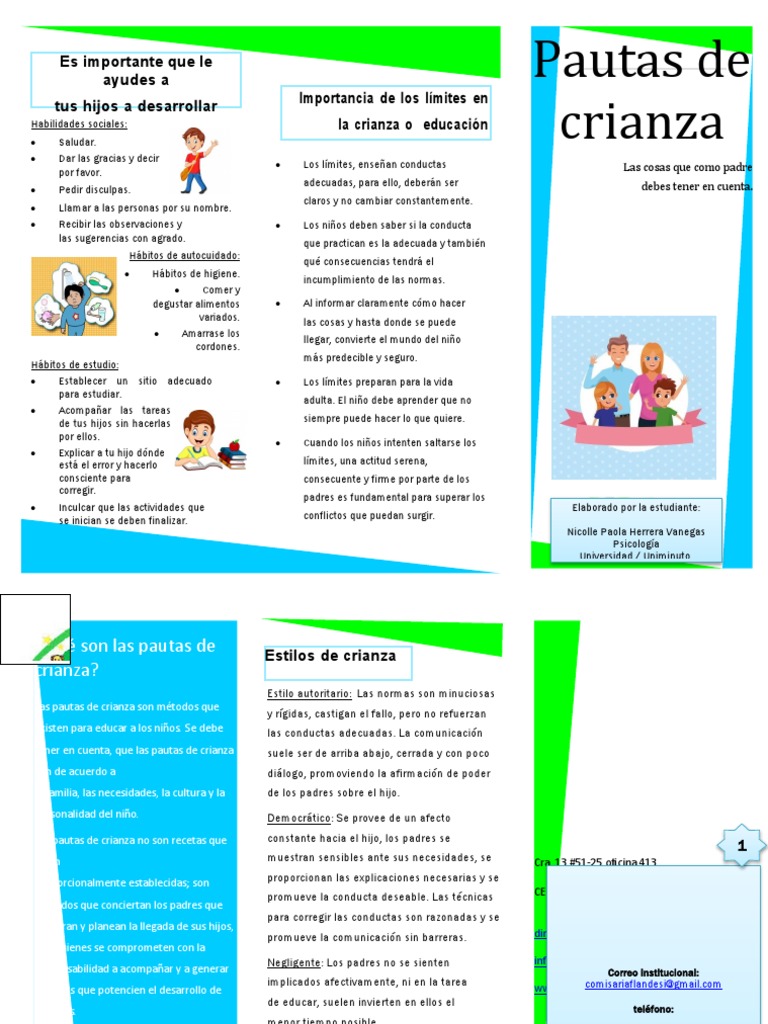Folleto Pautas de Crianza Por Nicolle | PDF | Comportamiento | Ciencias del comportamiento