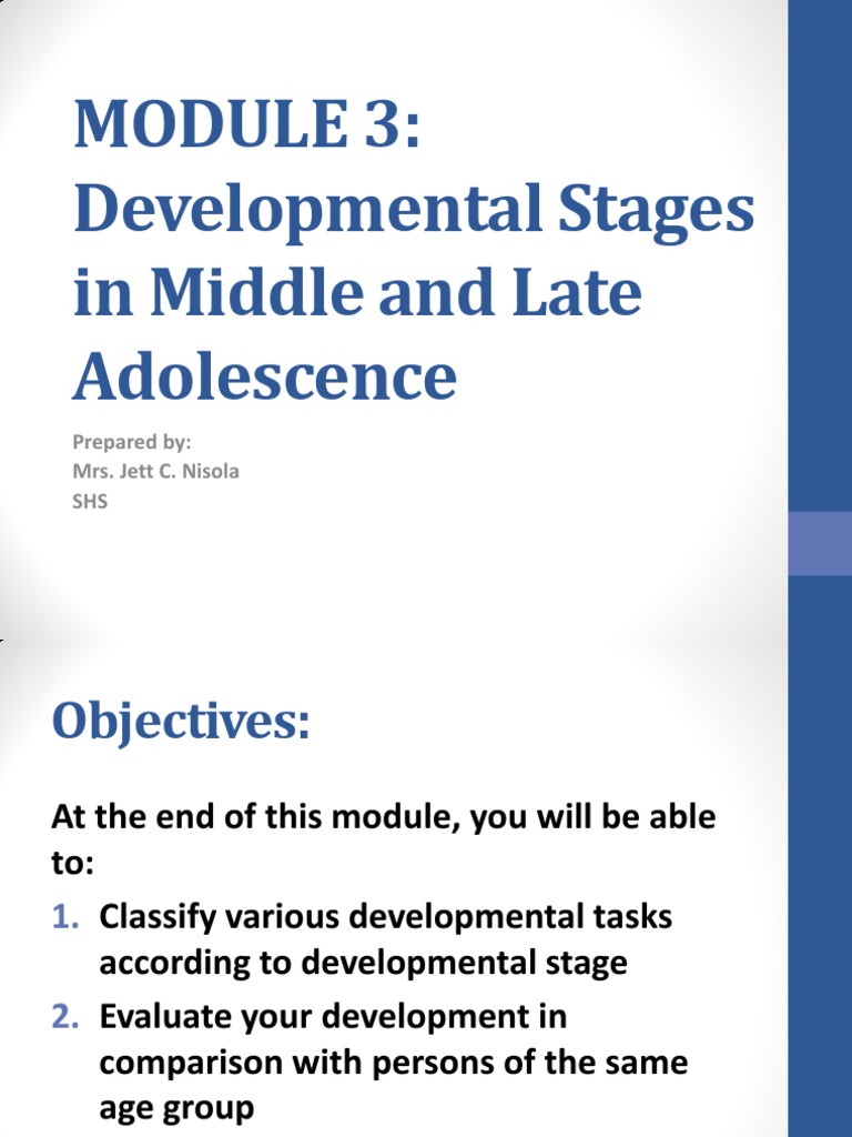 Developmental Stages in Adolescence | PDF | Developmental Psychology ...