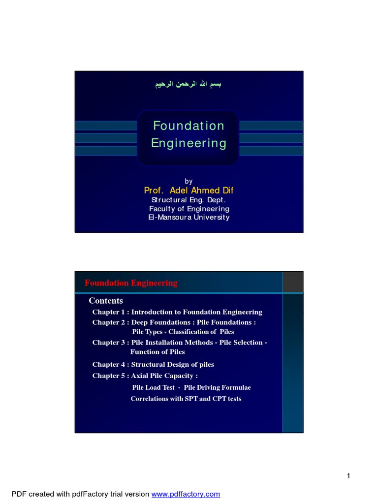 Chapter 1.ppt (Compatibility Mode) | PDF | Deep Foundation | Foundation (Engineering)