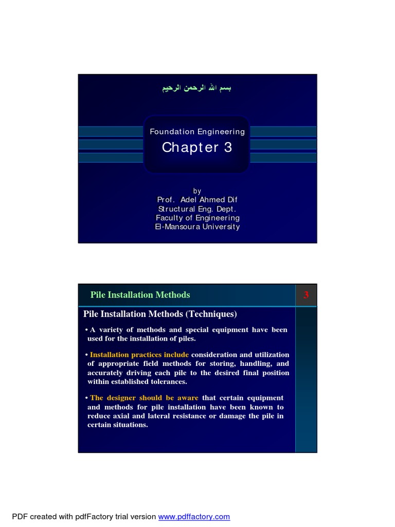 Chapter 3A | PDF | Deep Foundation | Civil Engineering